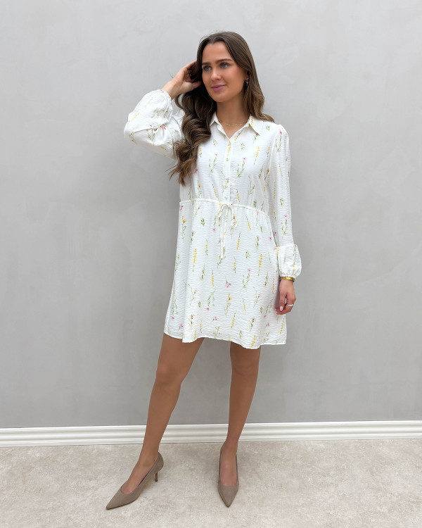VILA Vigiti Snow White Lore Lore O-Neck L/S Short Dress