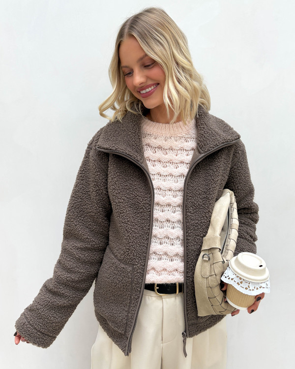ONLY Onlmegan Walnut Teddy Jacket