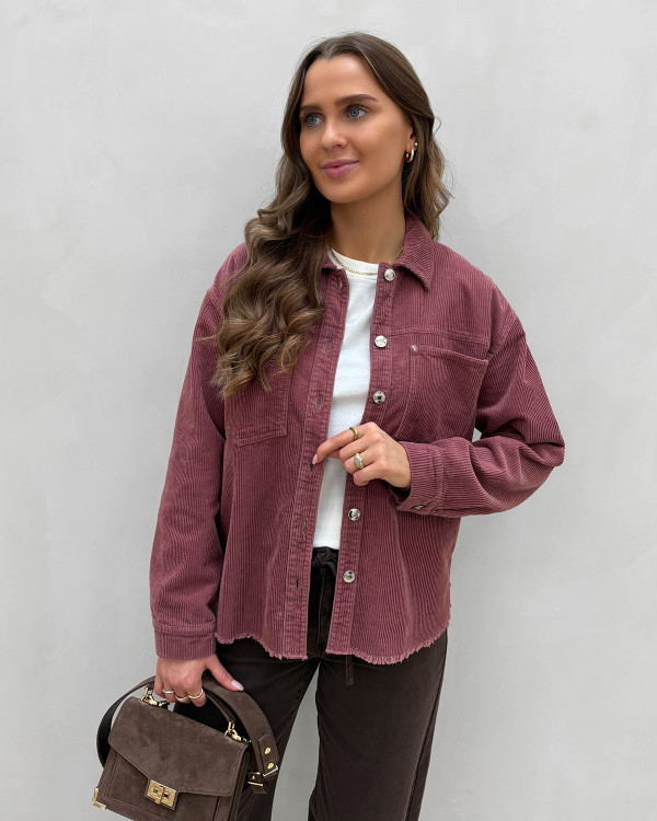 ONLY Onlmaiko-Bitten Rose Brown L/S Cord Shacket