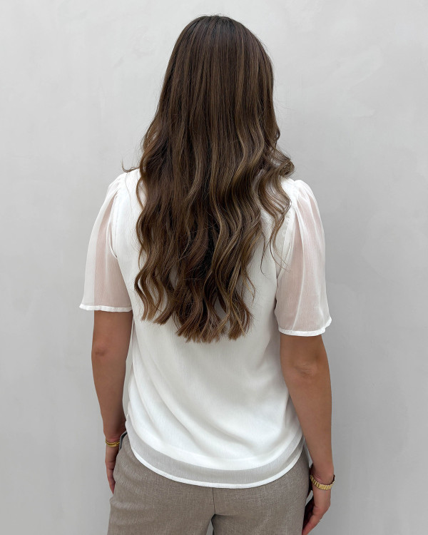 VILA Vifalia Snow White V-Neck S/S Top