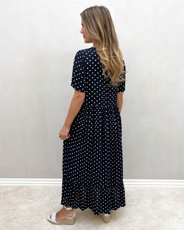 JDY Jdyaia Sky Captain Cloud Dancer Dots S/S Midi Dress
